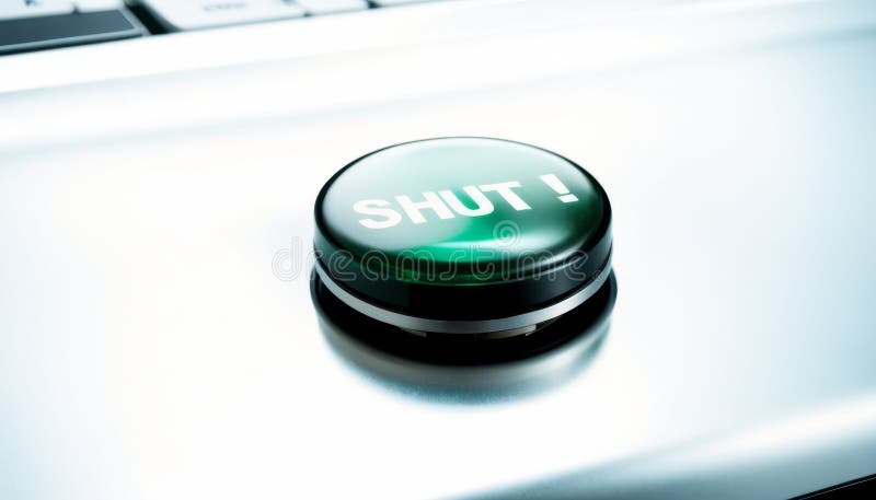 Green Emergency Stop Button on Keyboard Stock Image - Image of shutdown ...