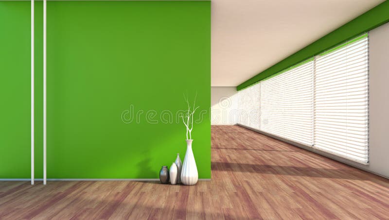 Green empty interior stock illustration. Illustration of light - 43588241