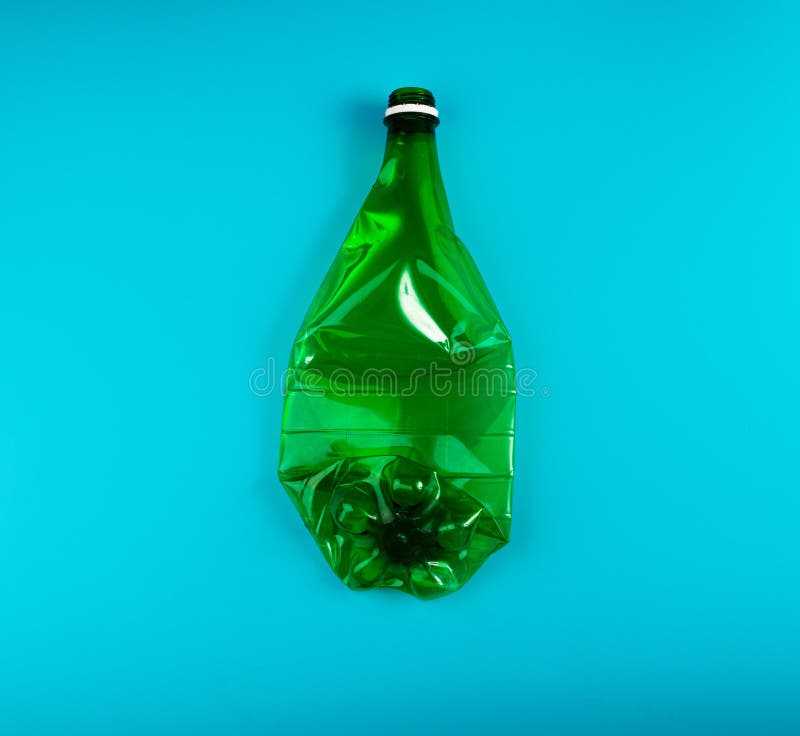 Green Empty Plastic Bottle, Crumpled Plastic Bottle, Global Pollution ...