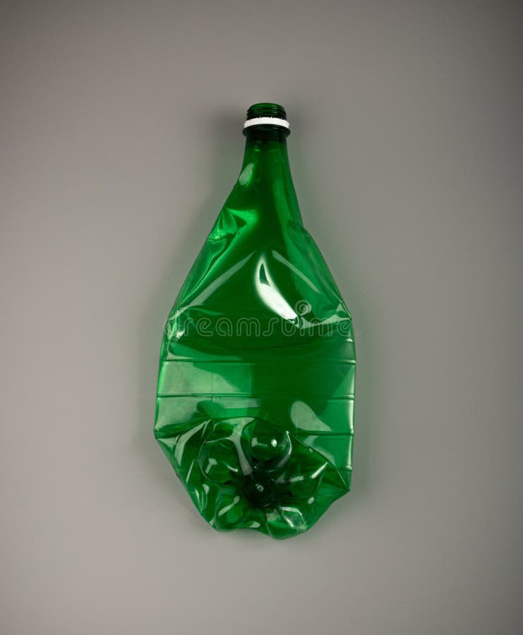 Green Empty Plastic Bottle, Crumpled Plastic Bottle, Global Pollution ...
