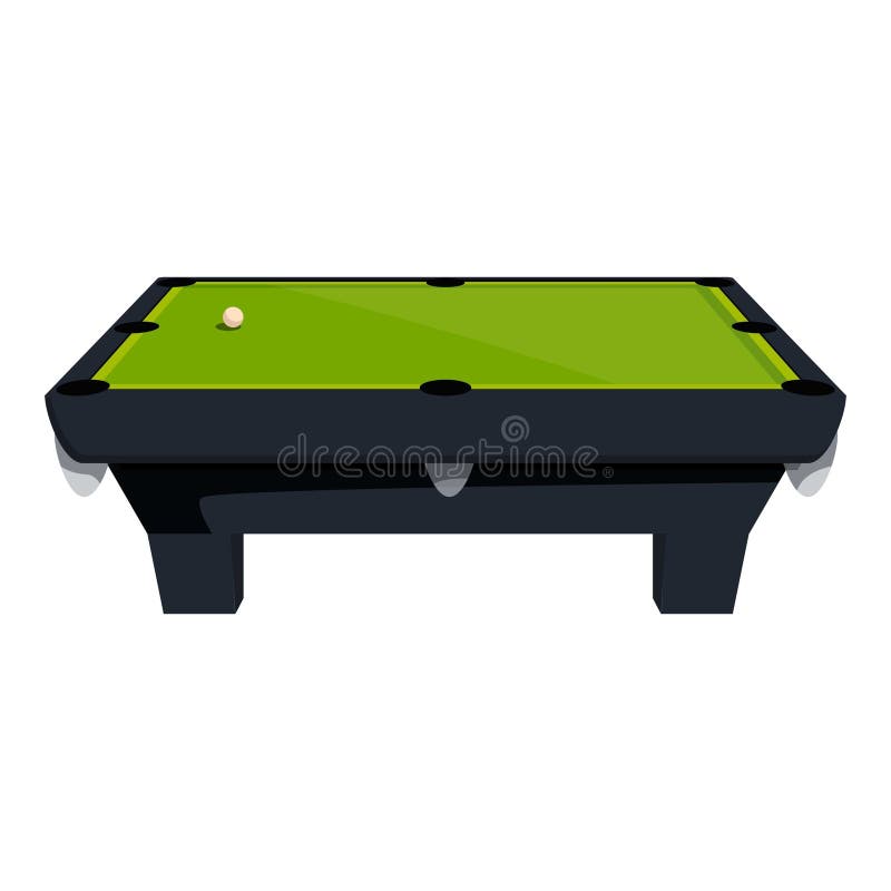 Green Empty Pool Table with One Ball is Standing on White Background Stock Vector - Illustration ...