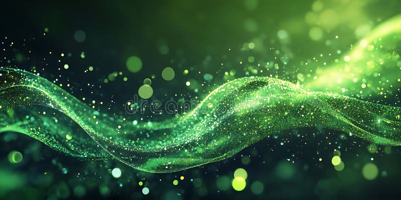 Green Energy Abstract Background Glowing Particles Texture Stock ...