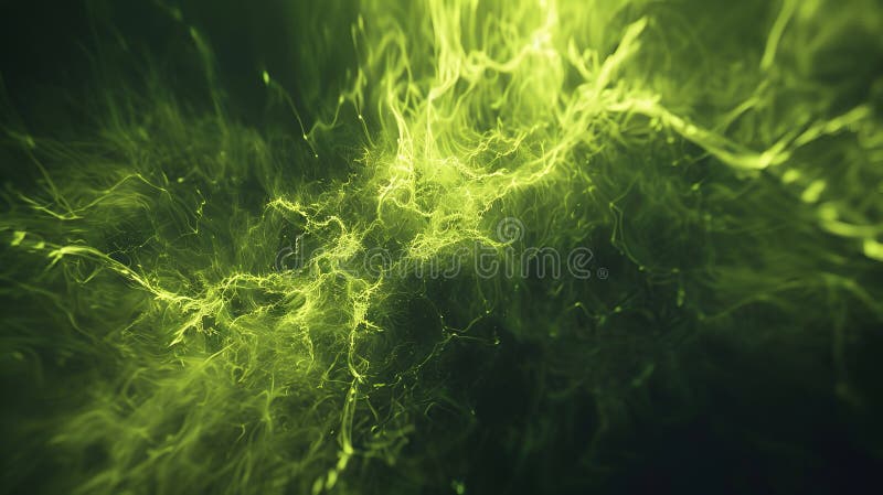 Green Energy Abstract Background: Vibrant Plasma, Flowing Light, Dark ...