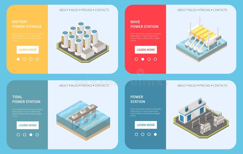 Green Energy Banners Set stock illustration. Illustration of ...