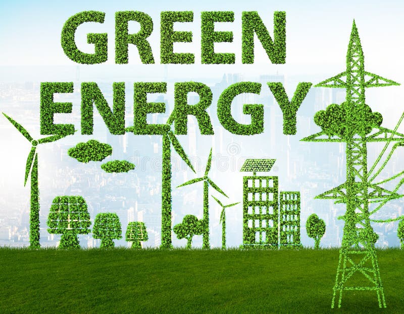 Green Energy Concept - 3d Rendering Stock Illustration - Illustration ...