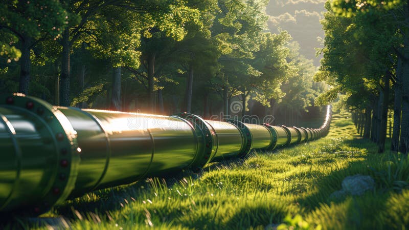 Green Energy Concept. Future Technology with Hydrogen Pipelines Stock ...