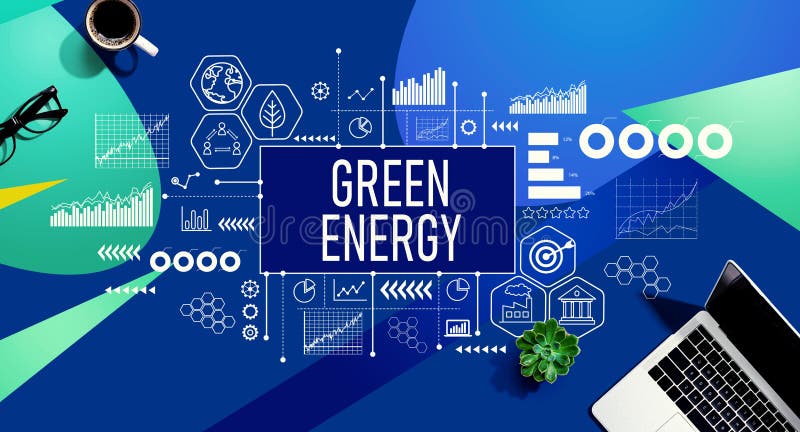 Green Energy Concept with Laptop Computer Stock Image - Image of plant ...