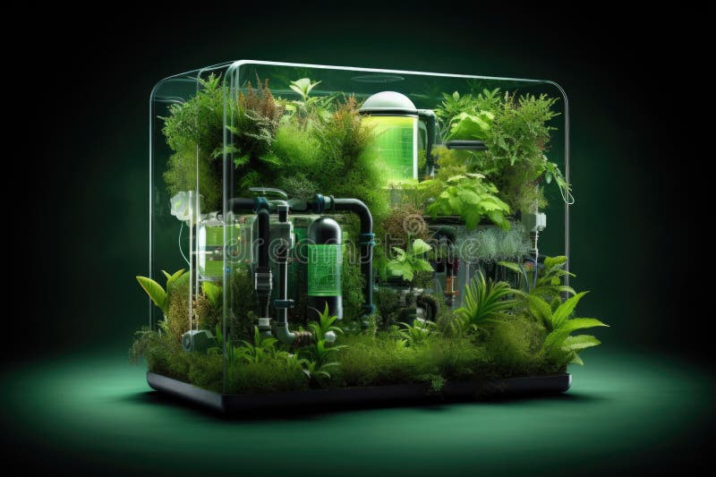 Green Energy Concept with Microbial Fuel Cells and Plants Stock ...