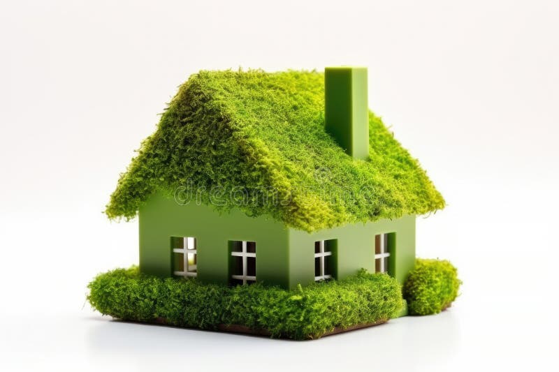 Green Energy Concept Model Home with Grass Insulation Stock ...