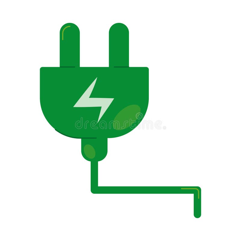 Green Energy Connector Plug Stock Vector - Illustration of design ...