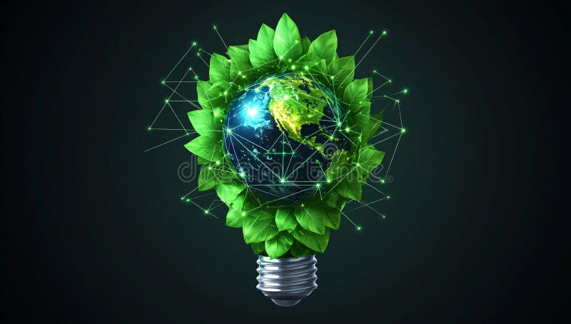 Green Energy Earth Lightbulb: Eco Friendly Concept High Quality Image ...