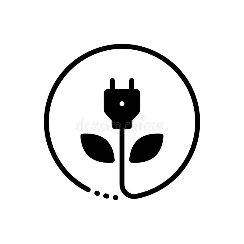Black Solid Icon for Green Energy, Green and Ecology Stock Vector ...