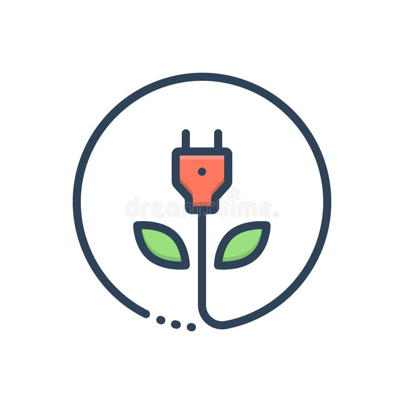 Color Illustration Icon for Green Energy, Green and Ecology Stock ...