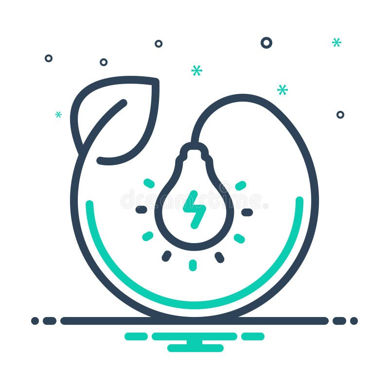 Mix Icon for Green Energy, Green and Leaf Stock Illustration ...