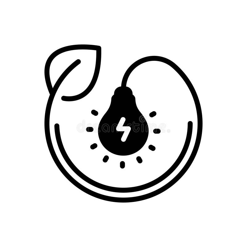 Black Solid Icon for Green Energy, Green and Electric Stock ...