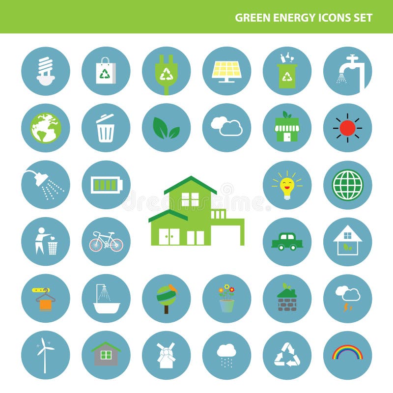 Green Energy Icon Save the Planet Stock Vector - Illustration of save ...