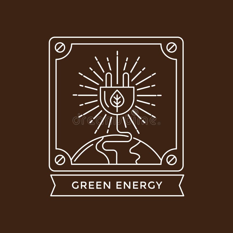 Green Energy Label. Vector Illustration Decorative Background Design ...