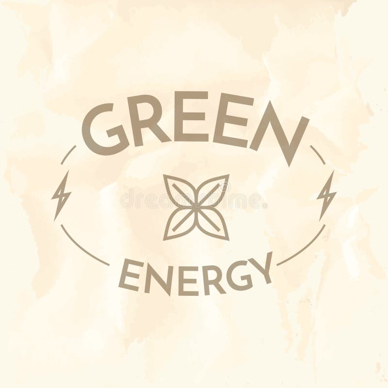 Green Energy Label. Vector Illustration Decorative Design Stock Vector ...