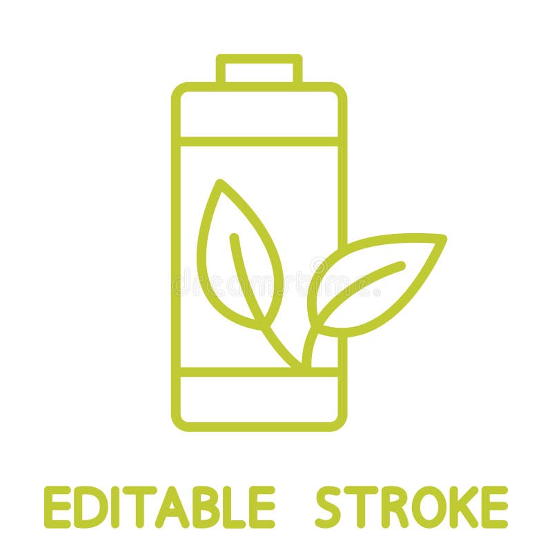 Green Energy. Green Leaf and Battery, Sign Stock Vector - Illustration ...