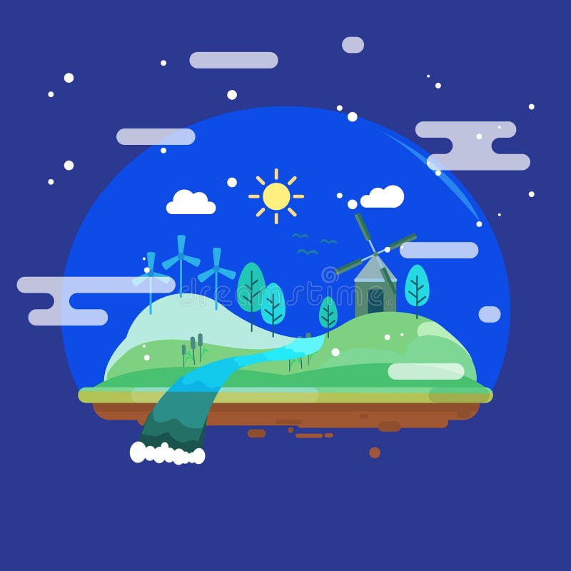 Green Energy Natural Resources Illustration Vector Stock Vector ...