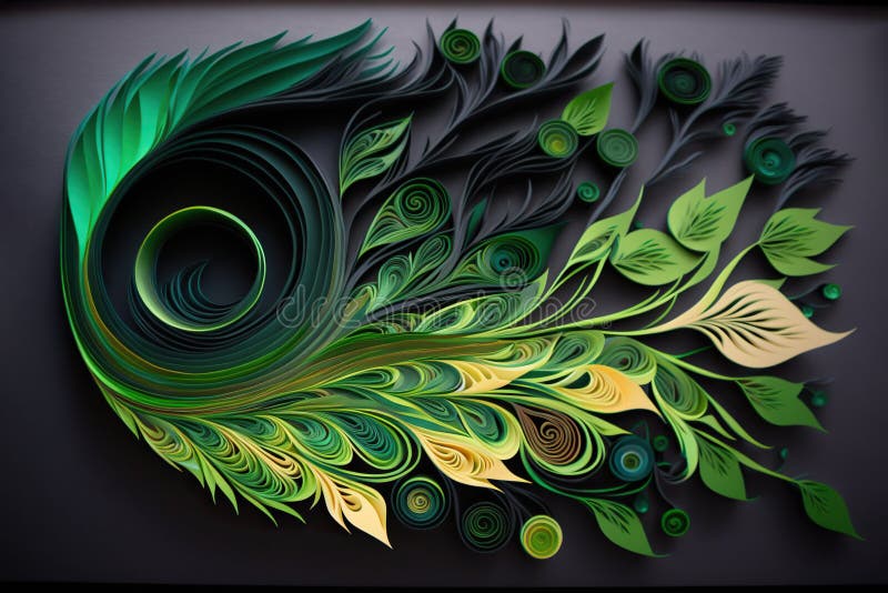 Green Energy Paper Quilling, Concept of Renewable Resources, Created ...