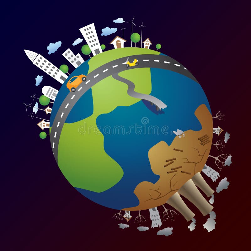 Green energy and pollution stock vector. Illustration of environment ...