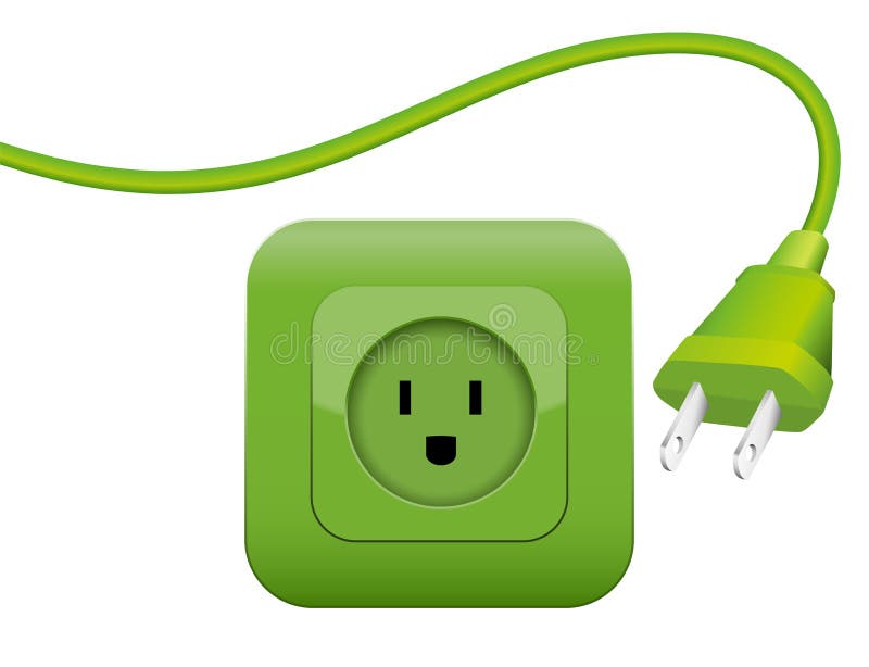 Green Energy Power Plug Socket Stock Vector - Illustration of plug ...
