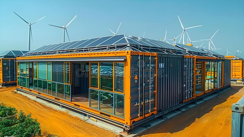 Green Energy Progress: Solar Panels and Wind Turbines in Open Fields ...