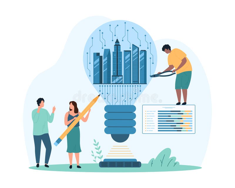 Green Energy Project Development for Futuristic City, Tiny People ...