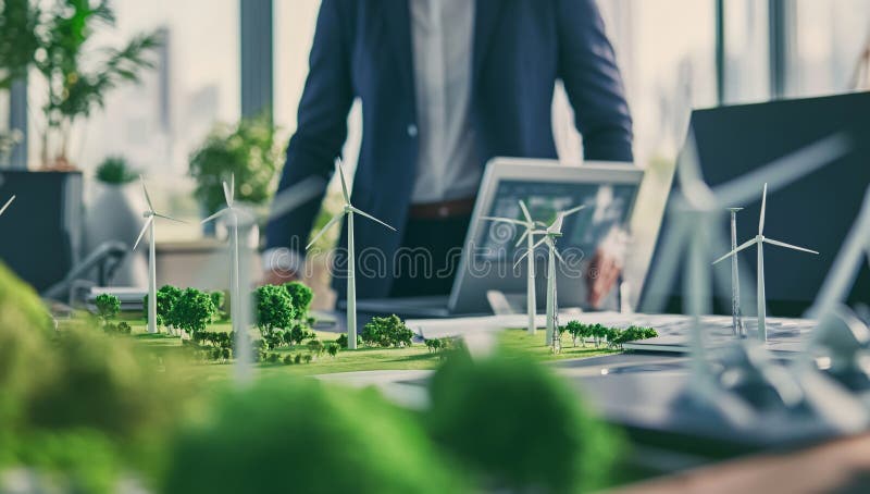 Green Energy Project Planning Sustainable Windmill High Quality Image ...