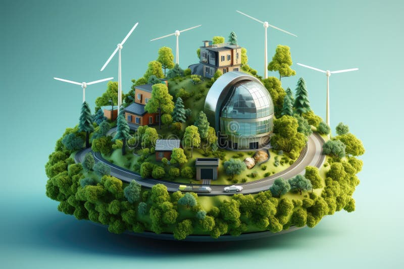 Green Energy and Renewable Innovation Concept. Generative AI Stock Photo - Image of renewable ...