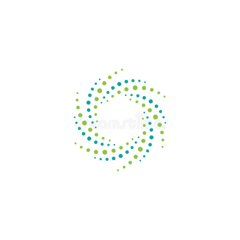 Green Energy Round Logo Isolated on White. Circles and Dotes Abstract ...