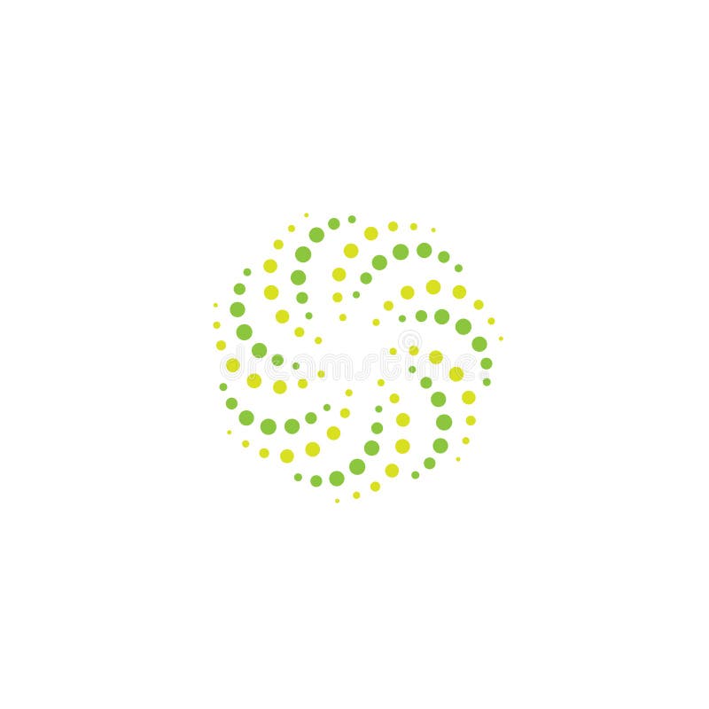Green Energy Round Logo Isolated on White. Circles and Dotes Abstract ...