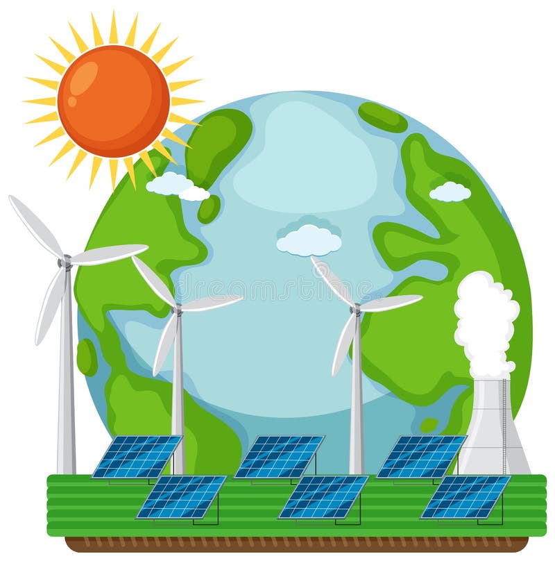 Green Energy Save the Earth Stock Vector - Illustration of planet ...