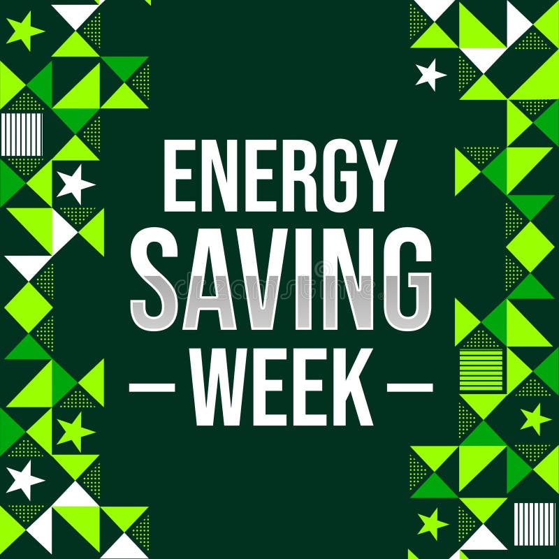Green Energy Saving Week Wallpaper with Typography and Shapes on Both ...