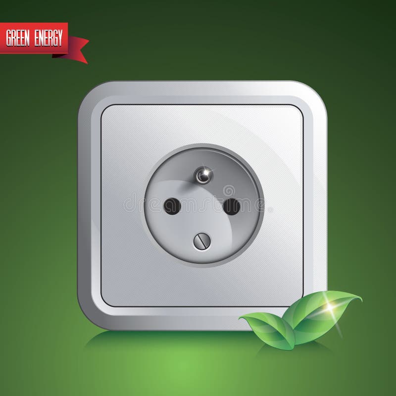 Green energy socket stock vector. Illustration of environmental - 28753567