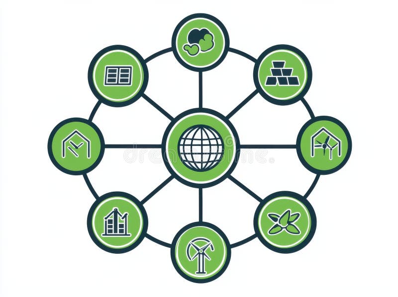 Green Energy and Sustainability Concept with Interconnected Icons Stock Photo - Image of ...