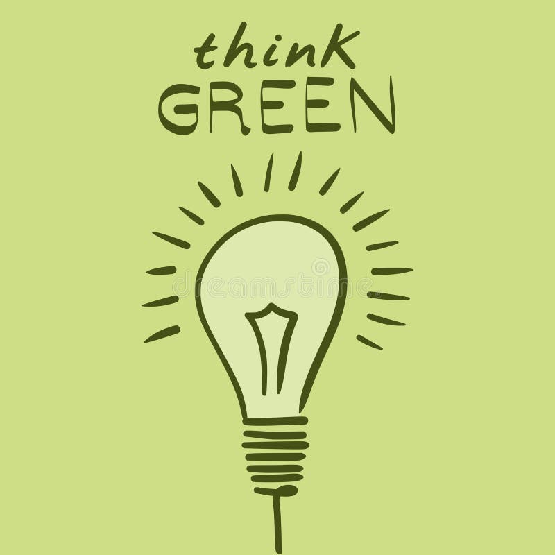 Green energy - Think green stock vector. Illustration of drawn - 94906020