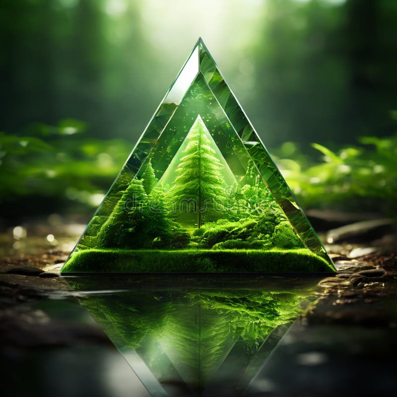 Green Energy Triangle stock illustration. Illustration of tringle ...