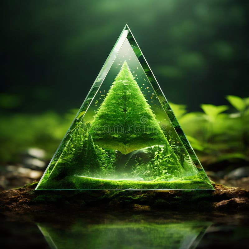 Green Energy Triangle stock illustration. Illustration of energe ...