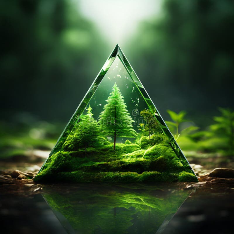 Green Energy Triangle stock illustration. Illustration of swirling ...