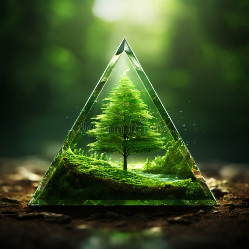 Green Energy Triangle stock illustration. Illustration of glass - 311964331