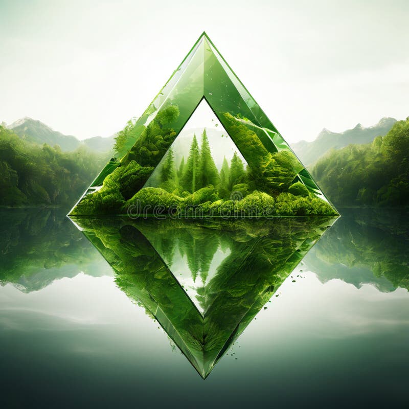 Green Energy Triangle stock illustration. Illustration of energy ...