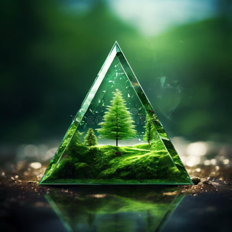 Green Energy Triangle stock illustration. Illustration of energy ...