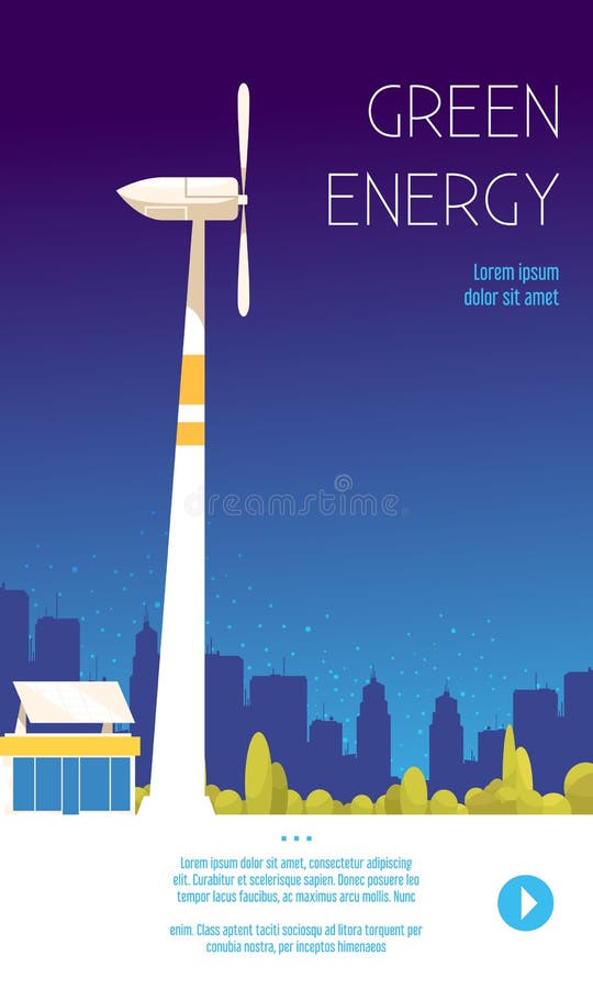 Green Energy Vertical Illustration Stock Vector - Illustration of paper ...