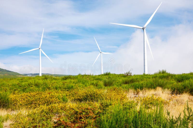 Green Energy - Wind Turbines, Windmill Generators. Stock Image - Image ...