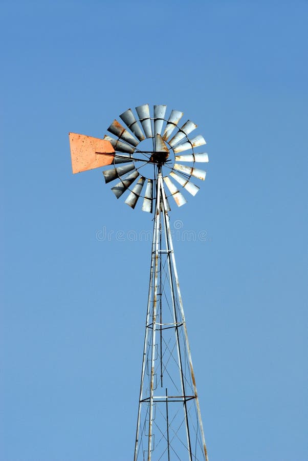 Green Energy Windmill Pump Water Vertical Stock Image - Image of energy ...