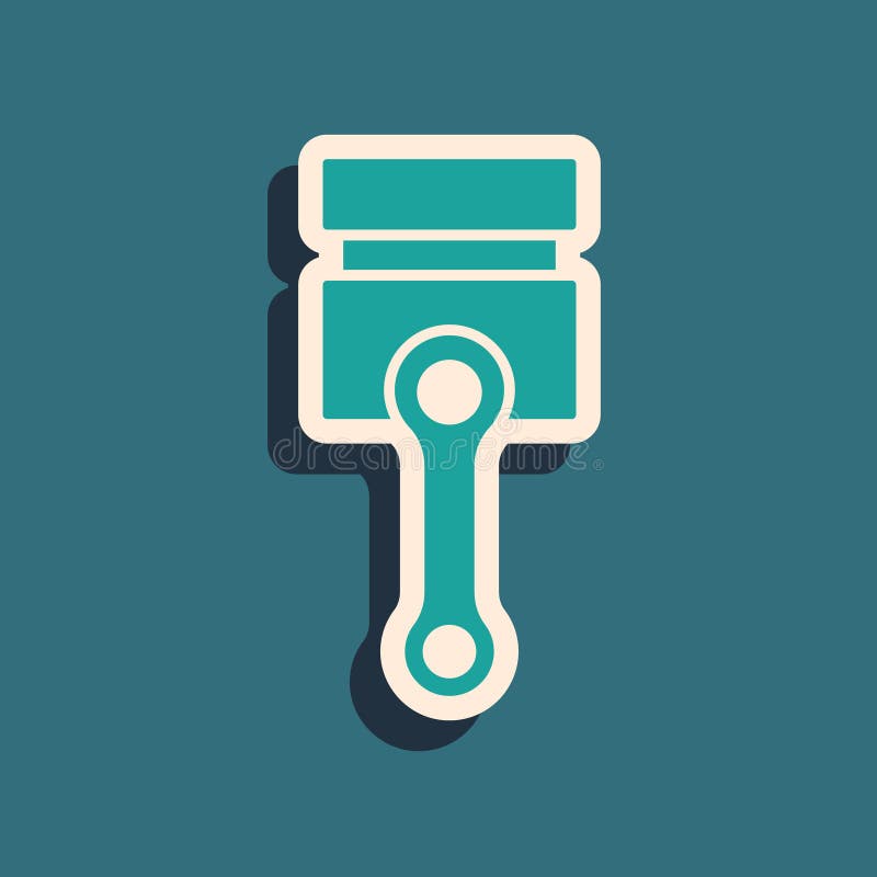 Green Engine Piston Icon Isolated on Blue Background. Car Engine Piston ...