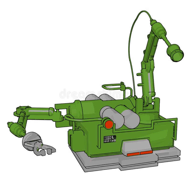 Green Engineering Gear Wheel Engine in Working Machine 3d Render ...