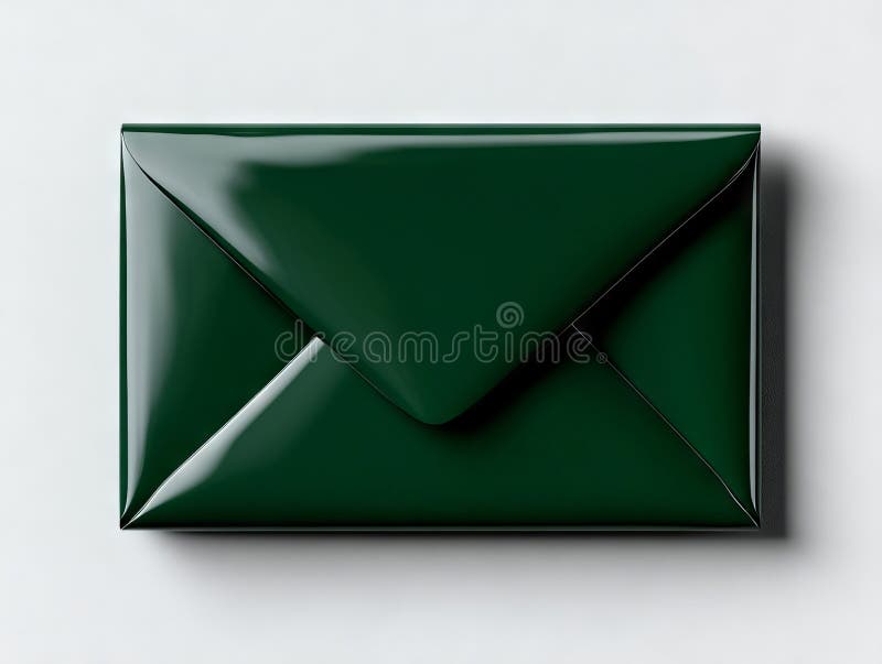 A Green Envelope on a White Surface Stock Illustration - Illustration ...